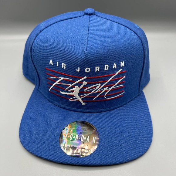 Jordan | Accessories | Air Jordan True Flight Hat Men Blue Jumpman Snap ...